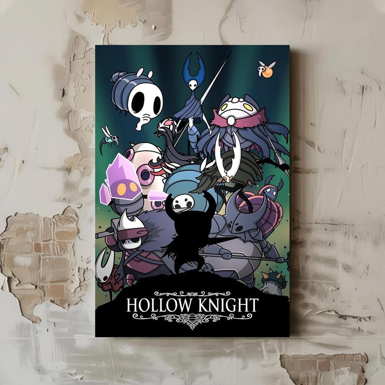 Map of Hallownest Movie Poster Wall Art Canvas Film Poster Home Decor ...
