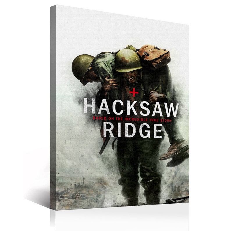 Hacksaw Ridge 2016 Movie Poster, Art Print, Living Room Canvas Wall Art ...