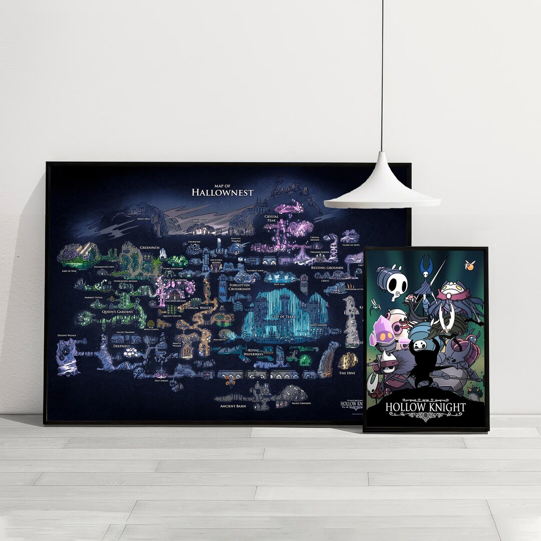 Map of Hallownest Movie Poster Wall Art Canvas Film Poster Home Decor ...
