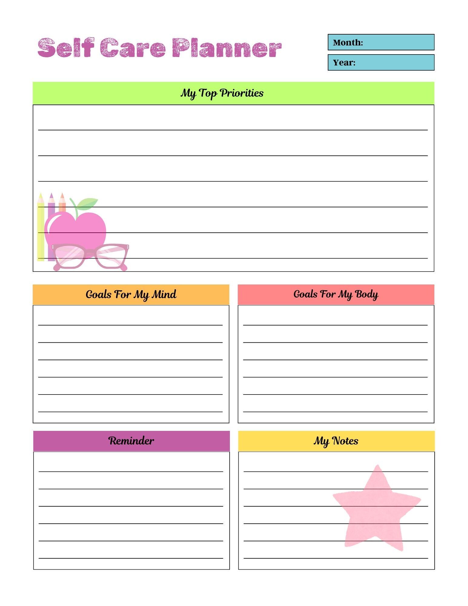 Back to School Self Care Planner - Etsy