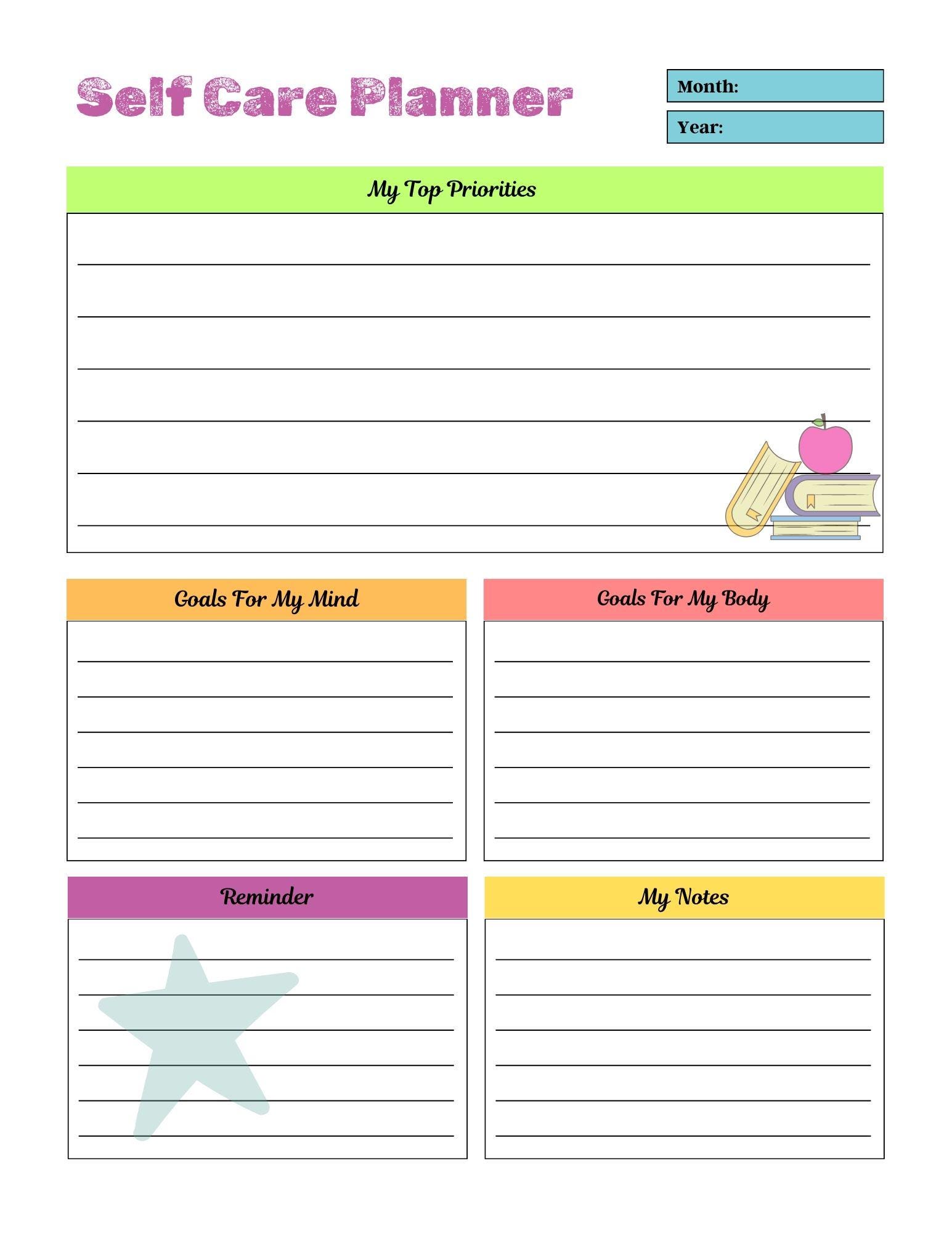 Back to School Self Care Planner - Etsy