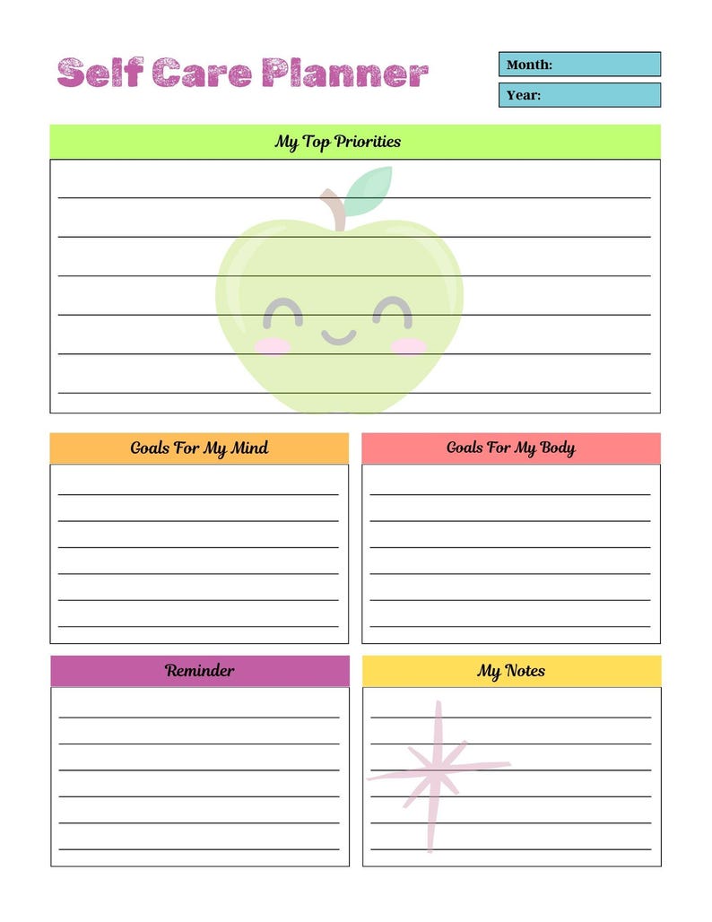 Back to School Self Care Planner - Etsy