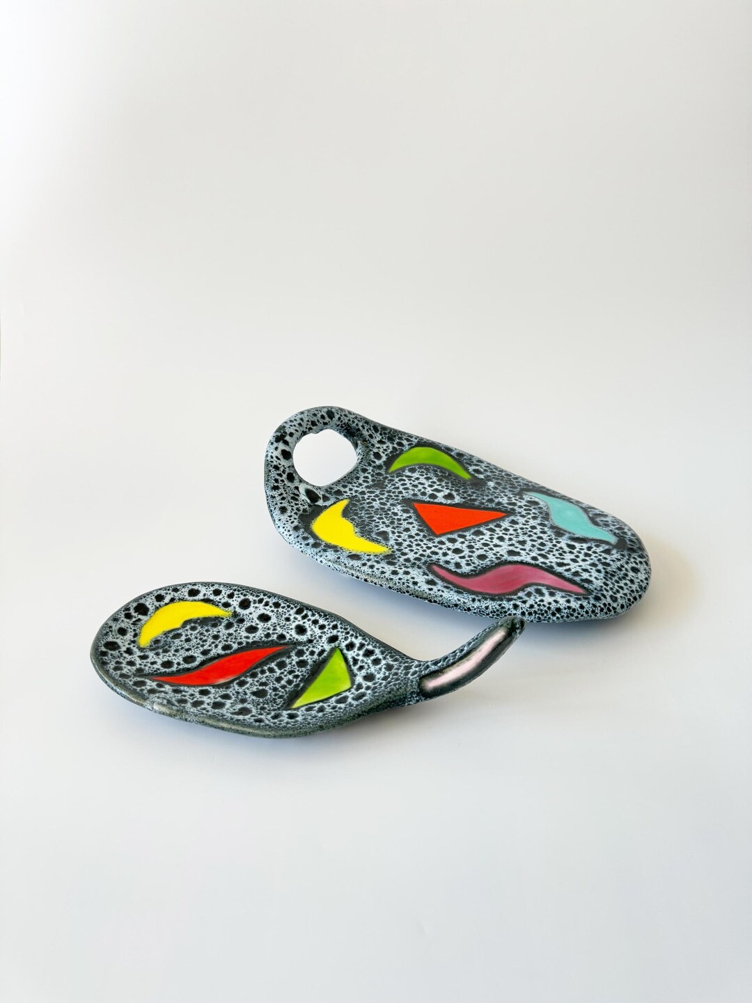 Luc Vallauris Pottery, Serving Plates Set, Fat Lava Ceramic, Colorful ...