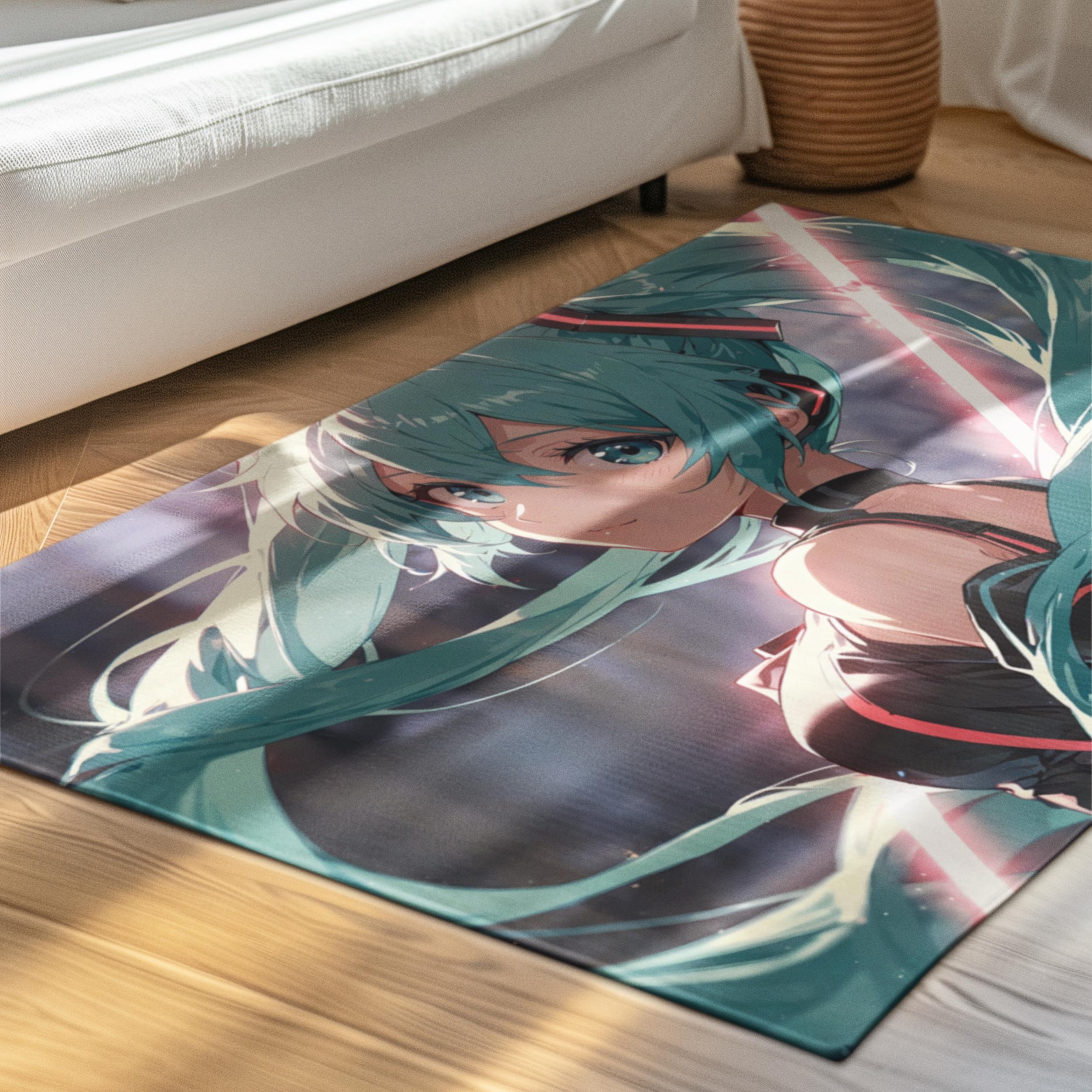 Anime Area Rug Hatsune Miku Rug for Bedroom, Gift for Anime Lovers - Etsy