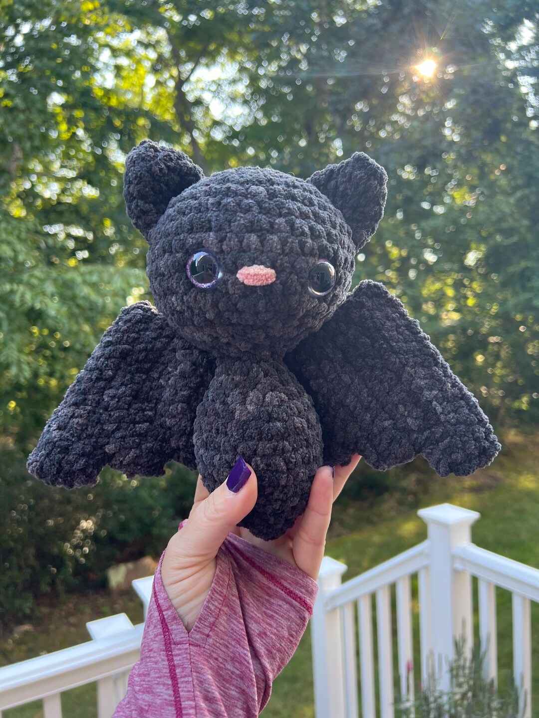 Grey Bat Plush Toy, Crochet Bat Plush, Amigurumi Bat, Stuffed Bat ...