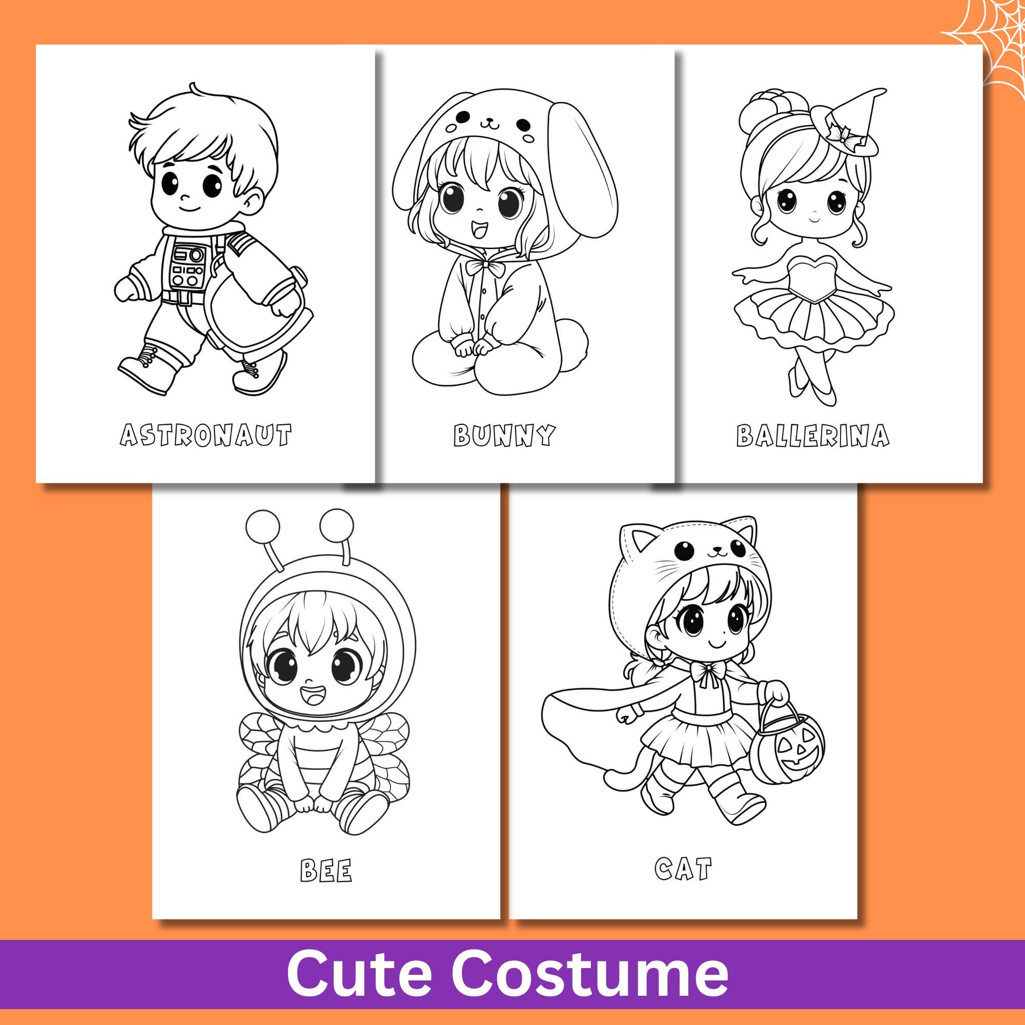 Cute Costumes | Set 1 | Halloween Coloring Pages | 10 Coloring Pages ...