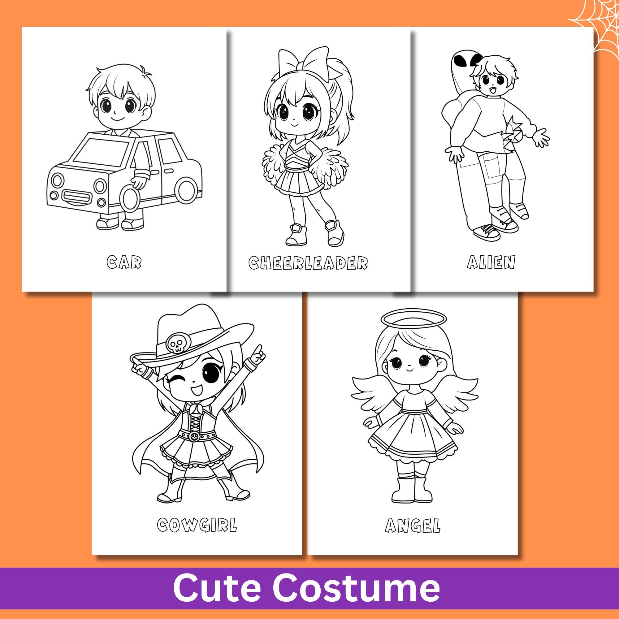 Cute Costumes | Set 1 | Halloween Coloring Pages | 10 Coloring Pages ...