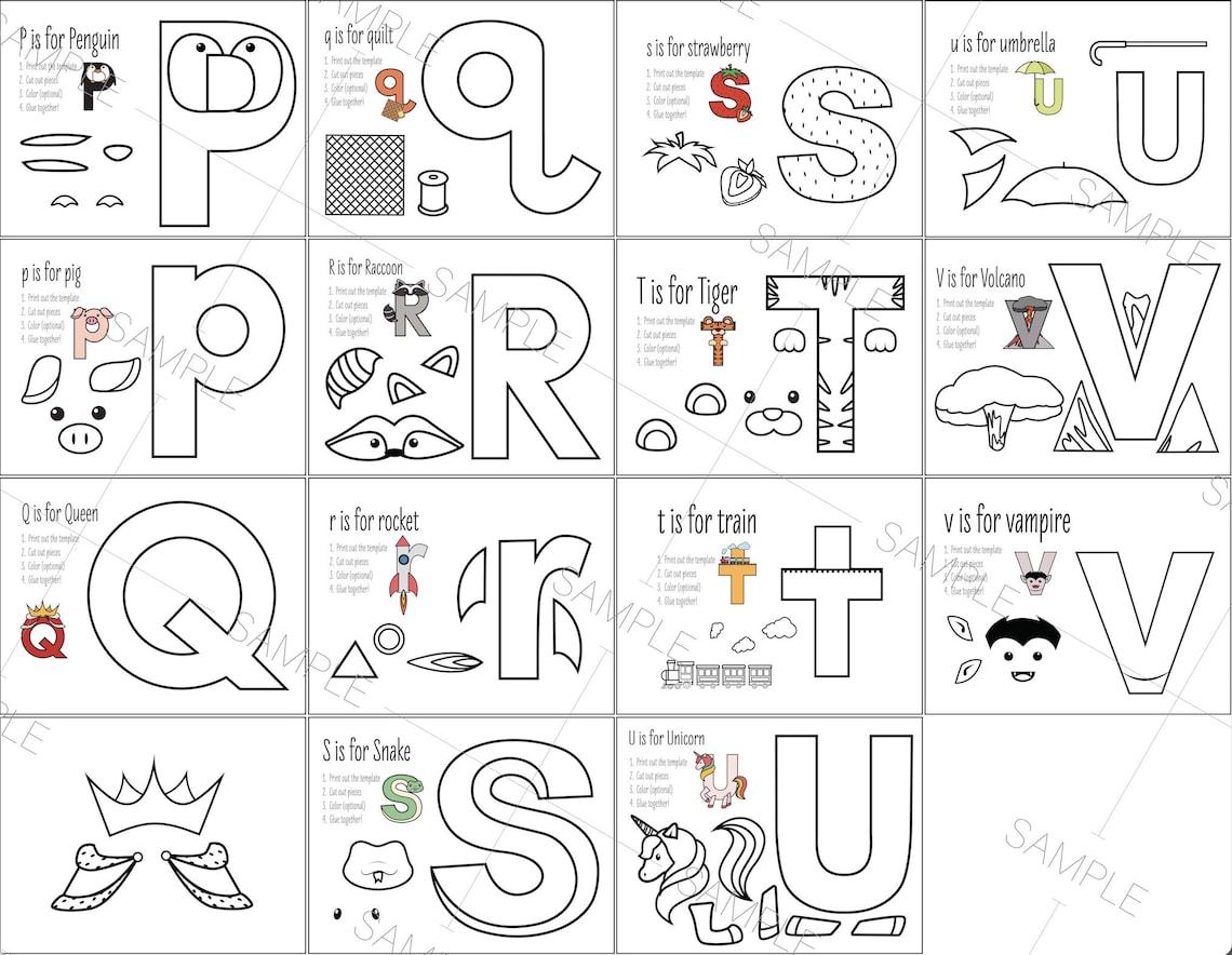 Alphabet Letter Craft Template - Etsy