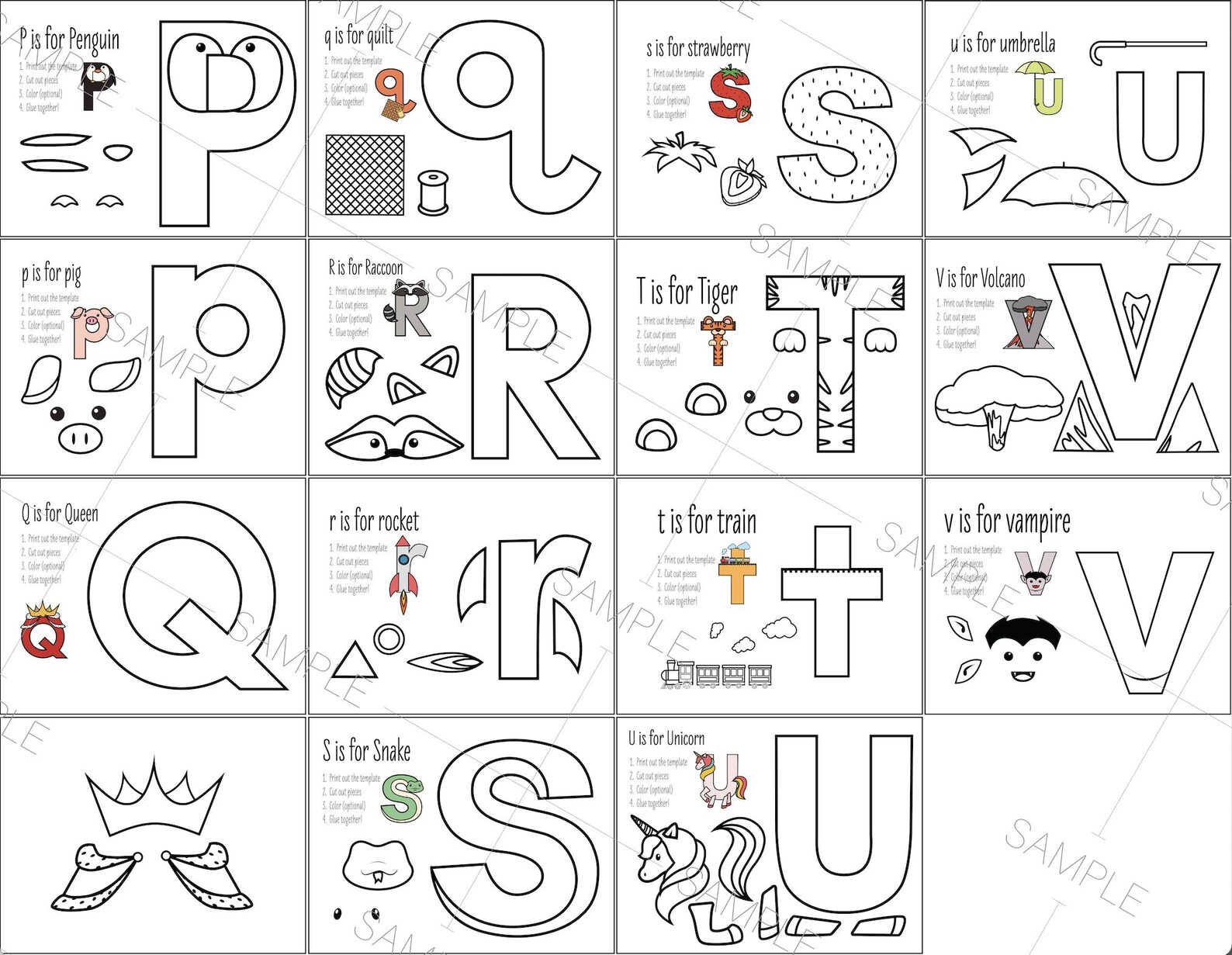 Alphabet Letter Craft Template - Etsy