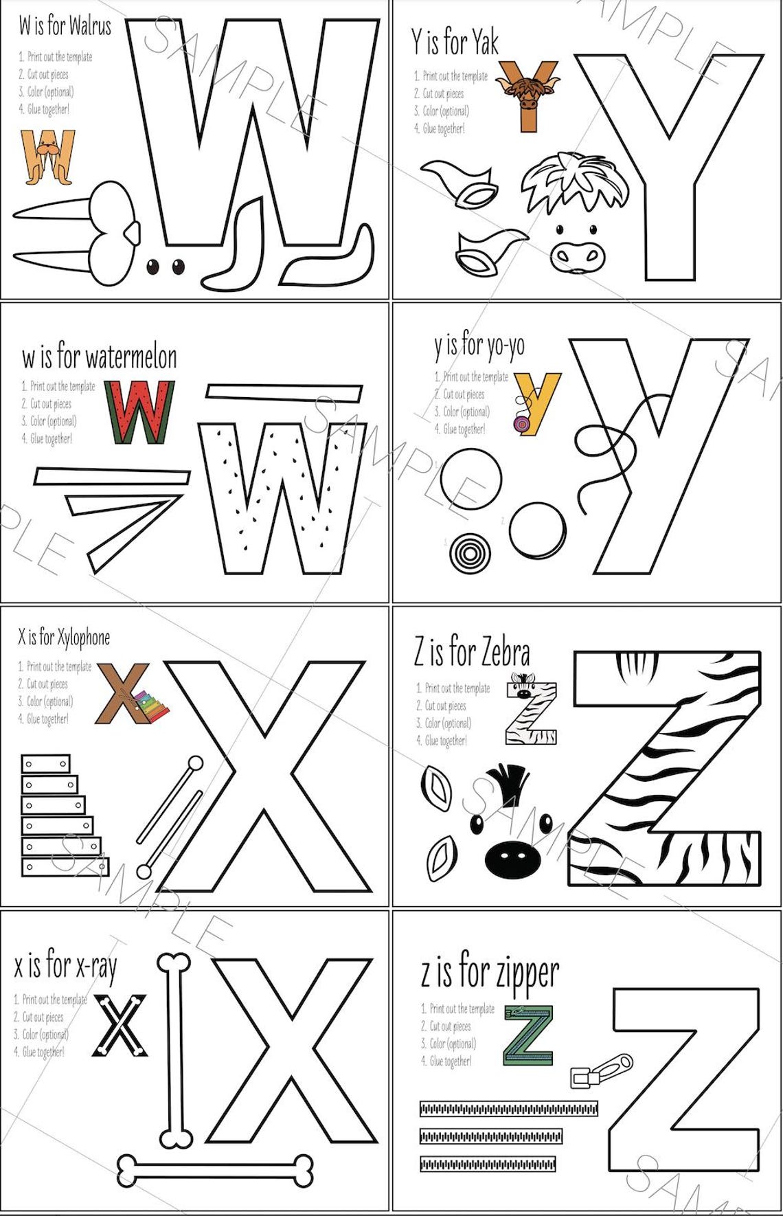 Alphabet Letter Craft Template - Etsy