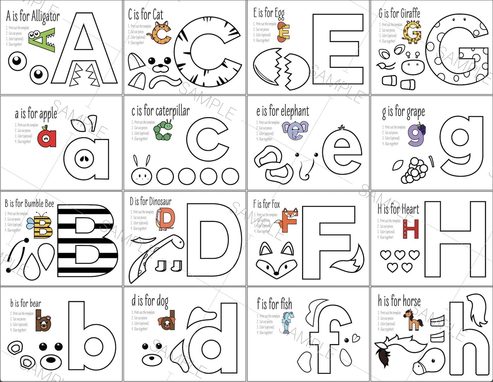 Alphabet Letter Craft Template - Etsy