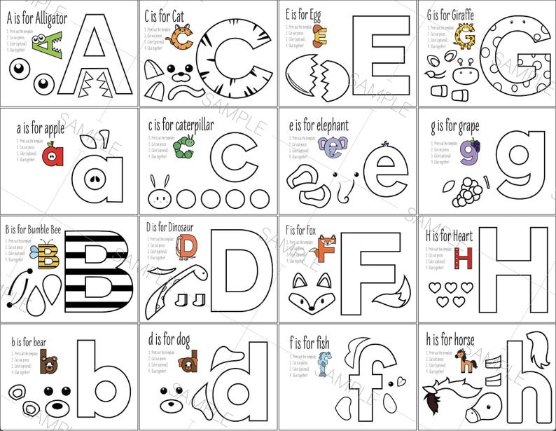 Alphabet Letter Craft Template - Etsy
