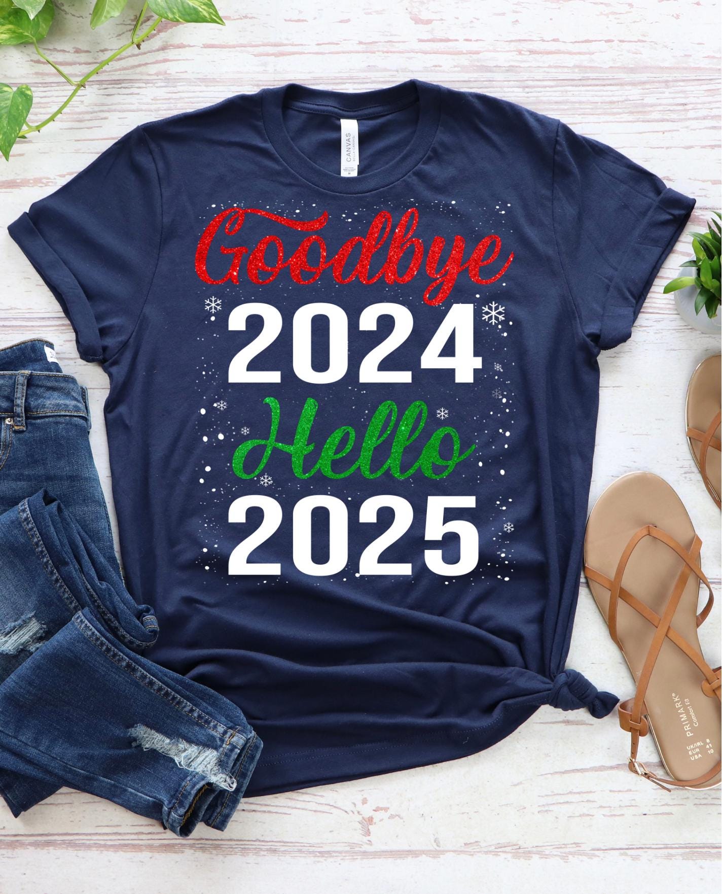 Goodbye 2024 Hello 2025 PNG, Happy New Year 2025, Holiday Retro 2025 ...