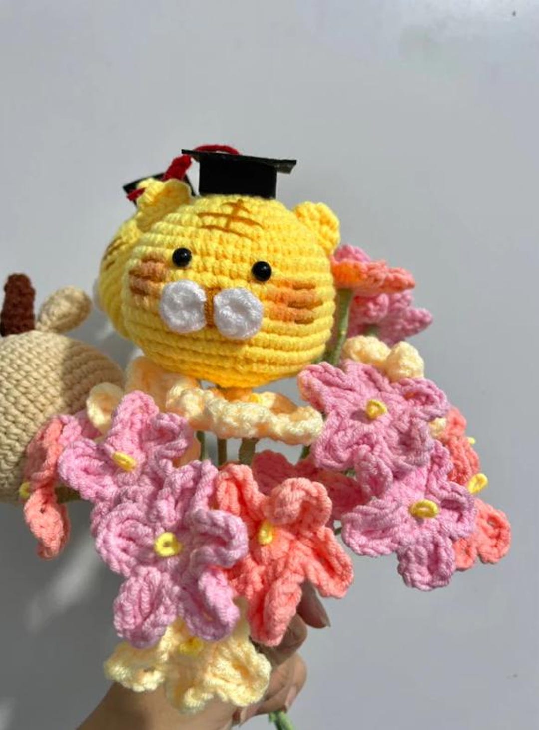 Handmade Graduation Tiger Flower Bouquet, Adorable Crochet Gift ...
