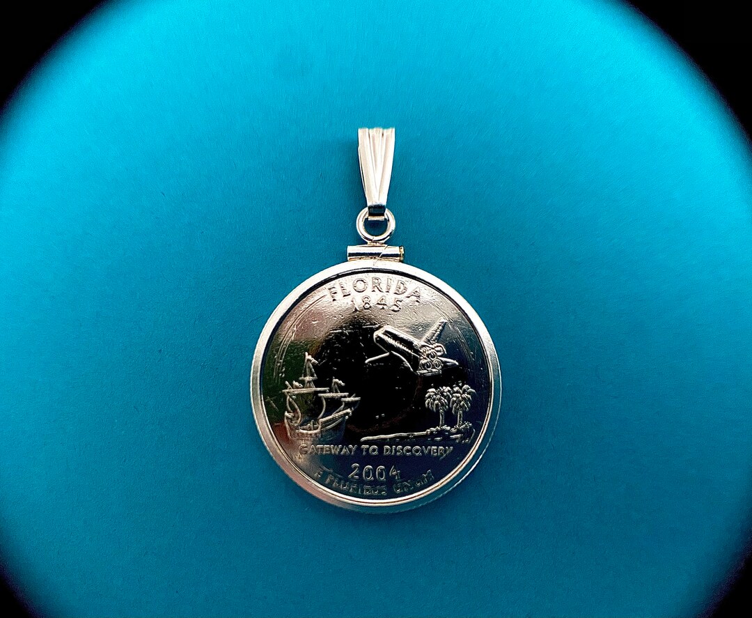 Florida Solid Sterling Silver State Coin Holder With 2004 State Coin or ...