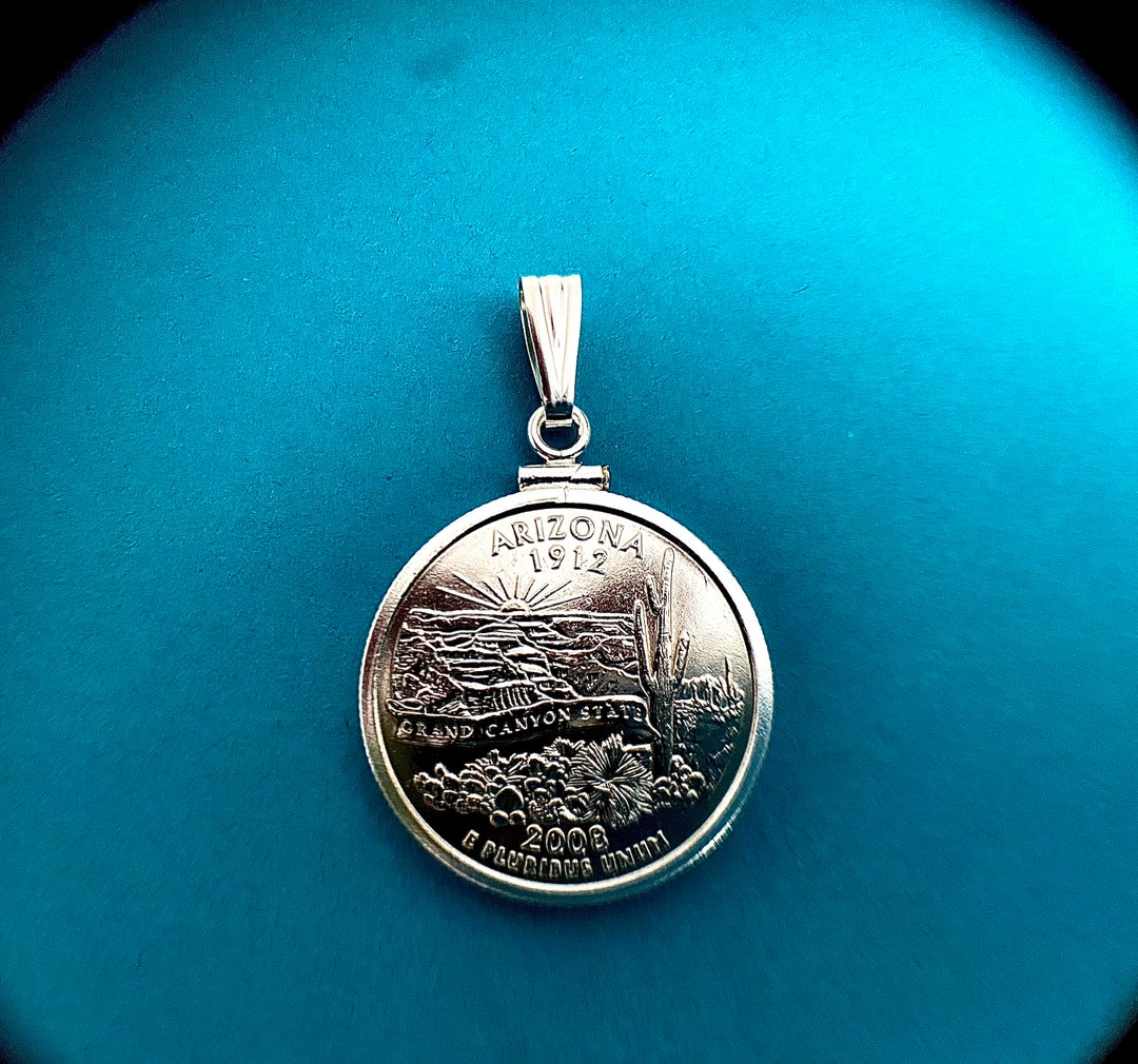 Arizona Solid Sterling Silver State Coin Holder With 2008 State Coin or ...