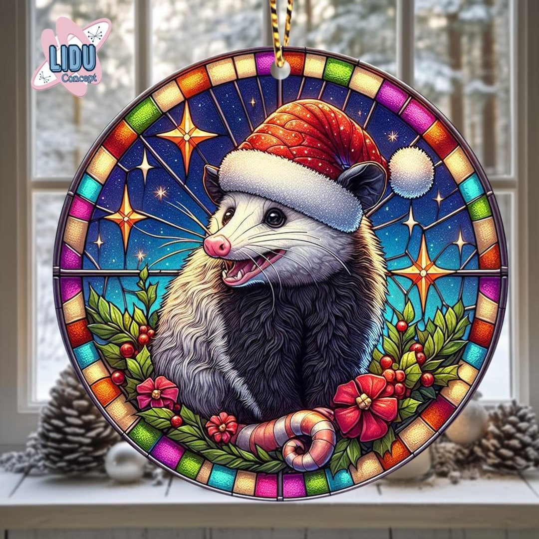 Opossum Ceramic Ornament, Christmas Ornaments, Animal Ornament, Possum ...