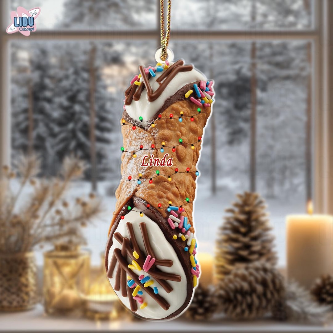 Personalized Sprinkle Cannoli Christmas Tree Acrylic Ornament ...
