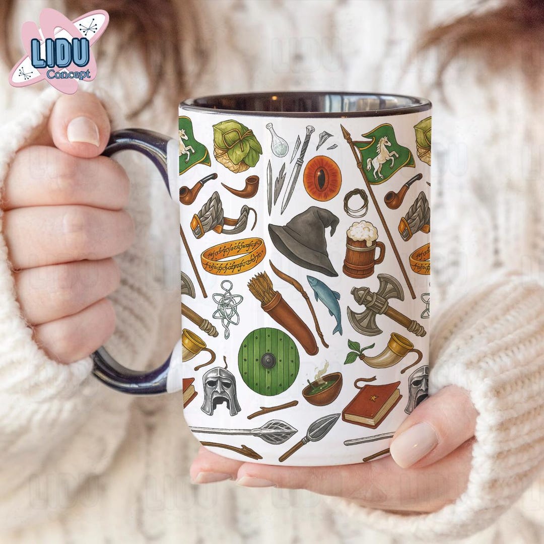 LOTR Mug Set, Lord of the Rings Gift, Gandalf Hobbit Mug, Middle Earth ...