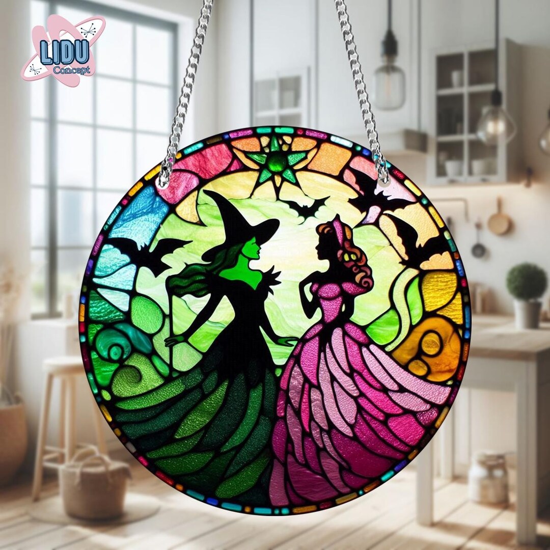 Elphaba and Glinda Acrylic Suncatcher, Wicked Suncatcher, Movie ...