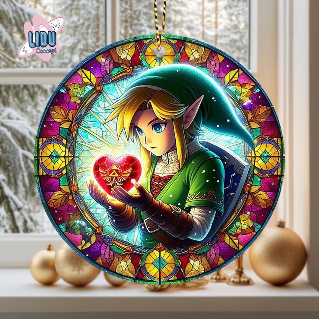Zelda Ceramic Ornament, the Legend of Zelda Ornament, Movie Stained ...