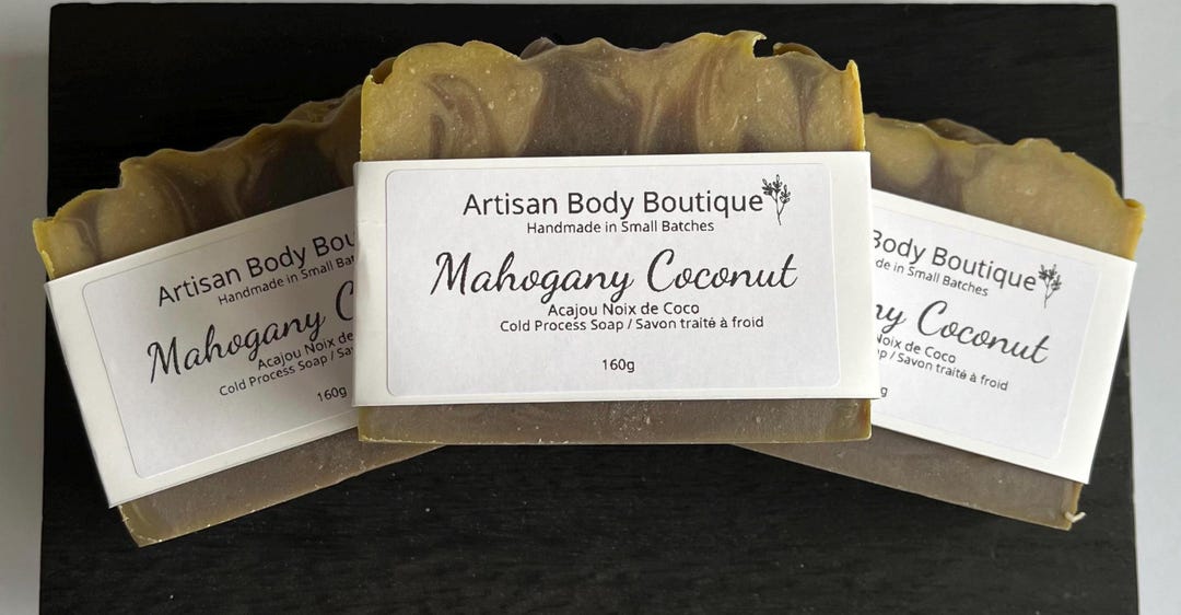 160g Mahogany Coconut Cold Process Artisan Soap Bar, Handmade Soap ...