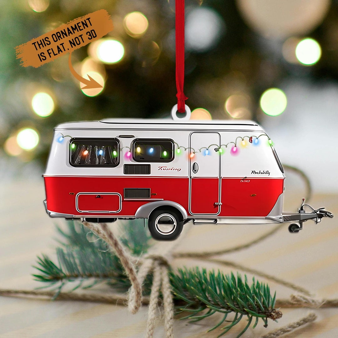 Personalized Red Camper Ornament, Flat Printed Acrylic Gift for ...