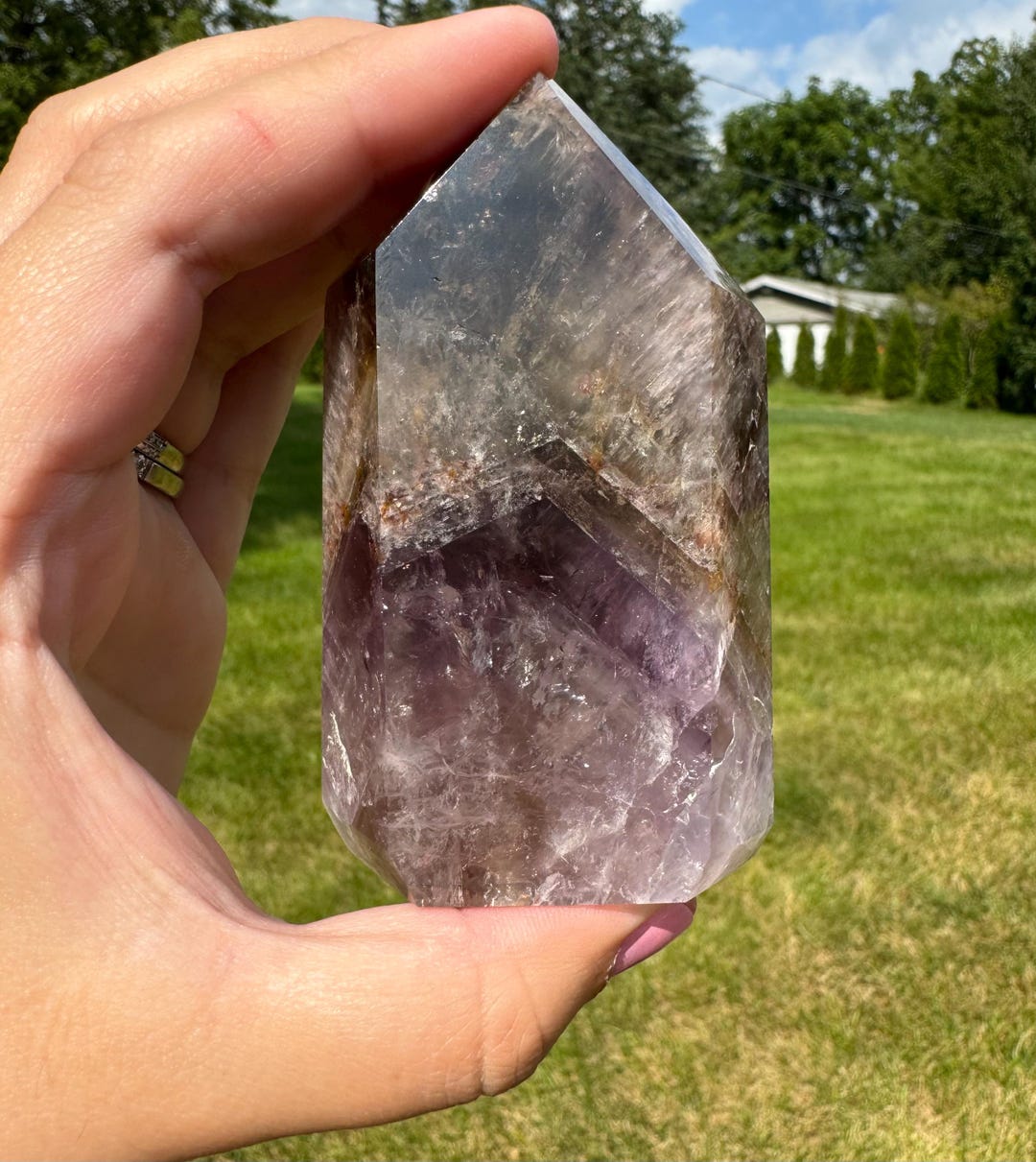 Large Super 7 Amethyst Tower Point From Brazil Espírito Santo 216g/3 ...