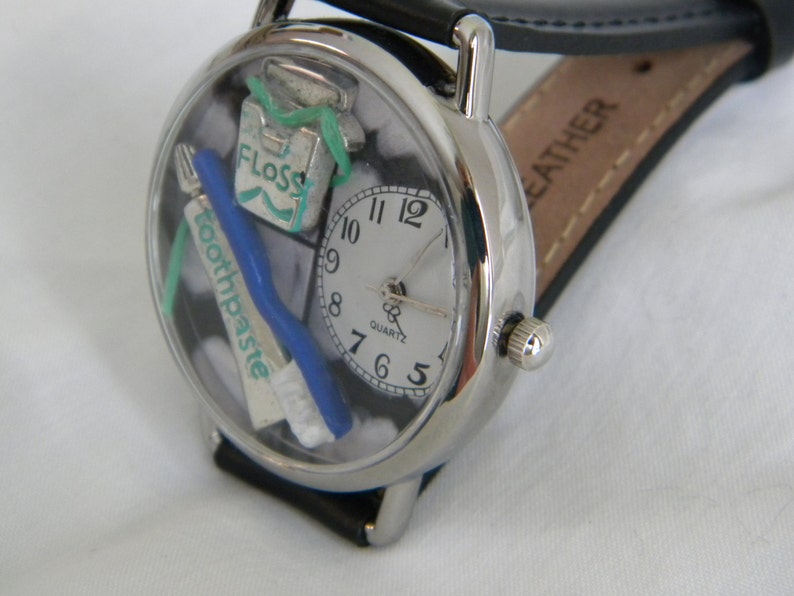 Dentist or Dental Hygienist Watch with Floss Toothbrush and | Etsy