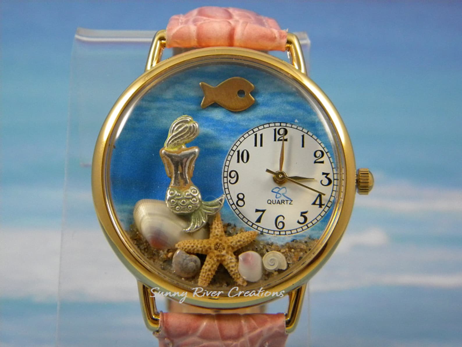 Mermaid Watch With Sand Shells Starfish and a Fish Ocean - Etsy