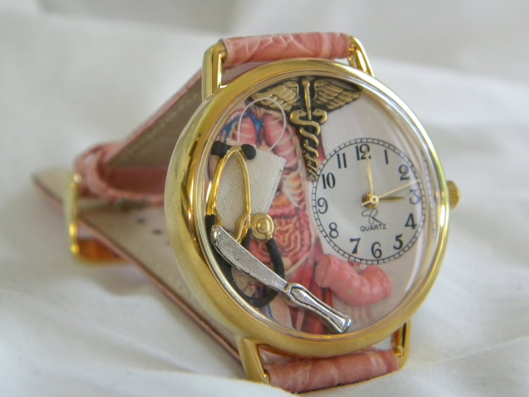 General Surgeon Watch With Tiny Intestine, Knife, Stethoscope, Mask ...