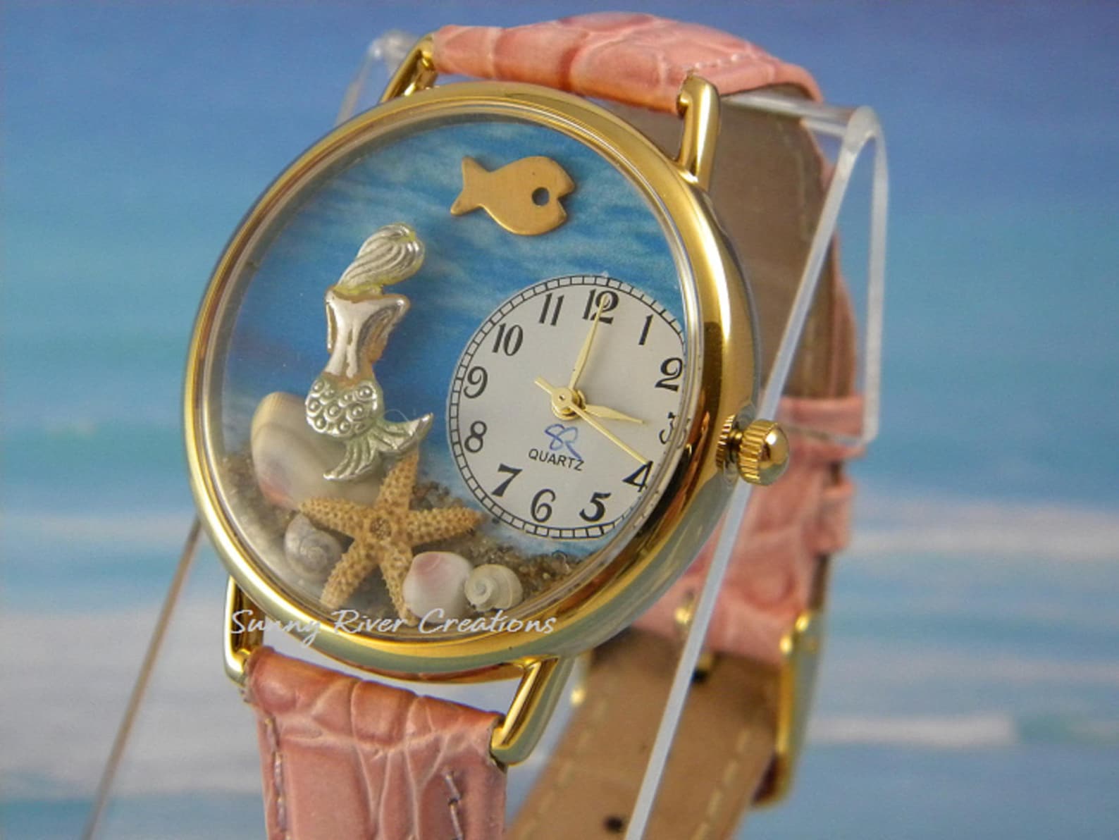 Mermaid Watch With Sand Shells Starfish and a Fish Ocean - Etsy