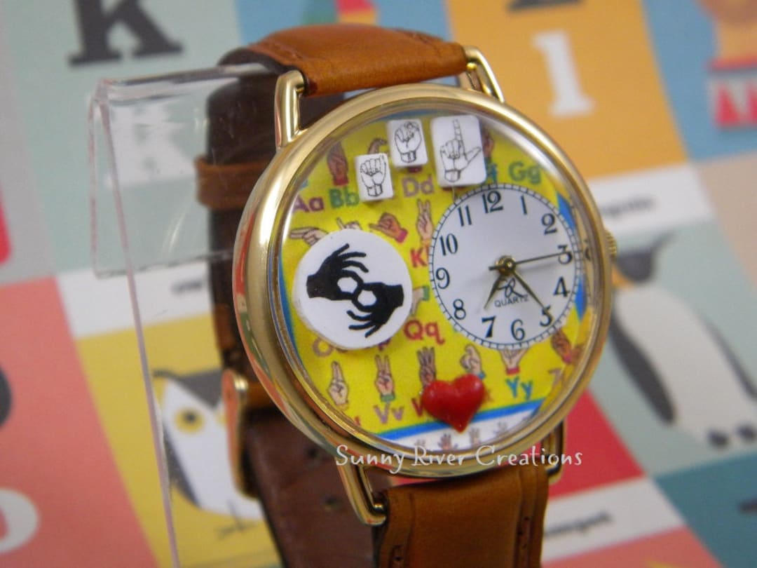 American Sign Language Interpreter Watch or I Love You ASL Watch, Gift ...