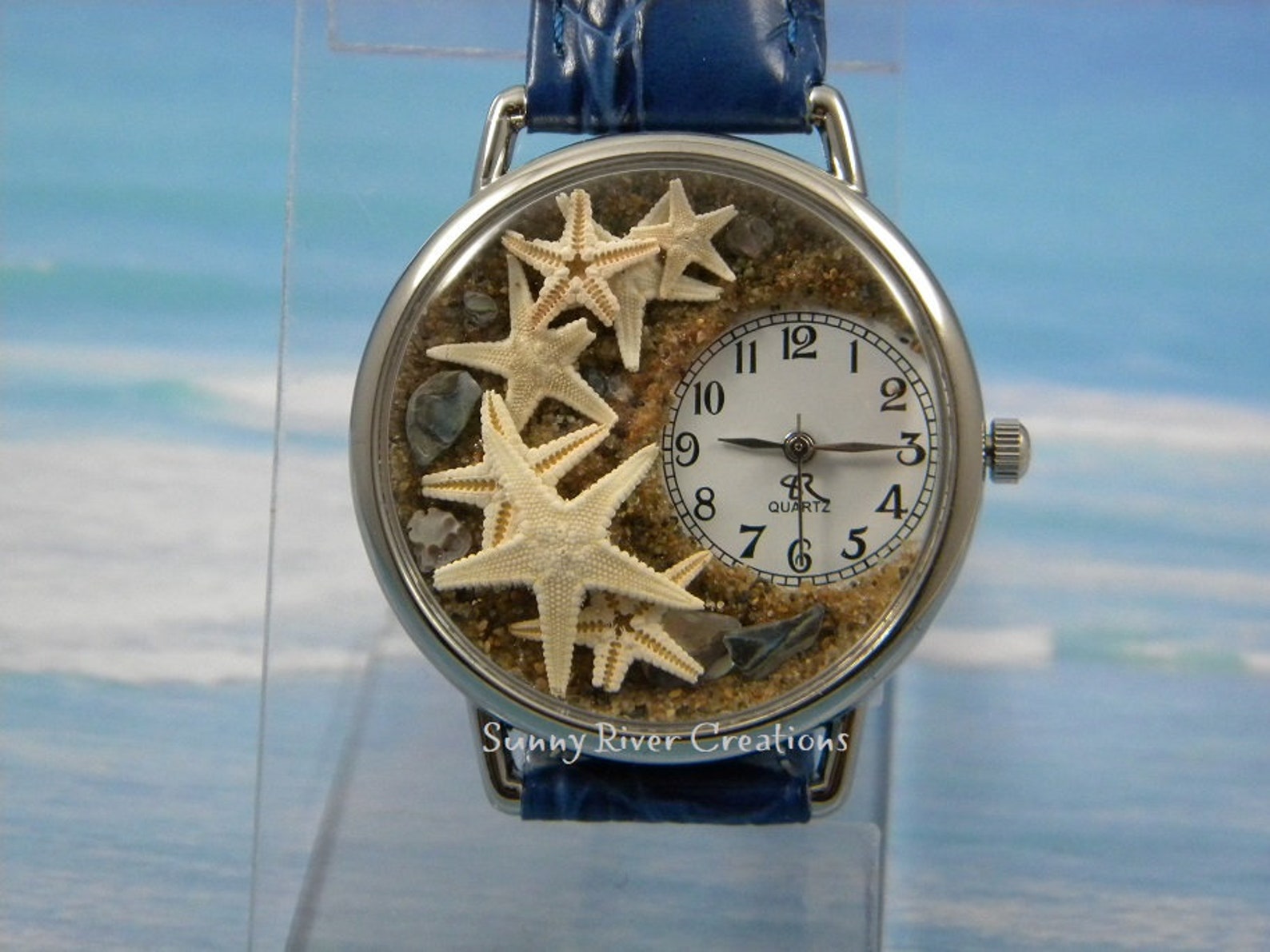 Starfish Watch With Abalone Chip on Sand Beach Lover Sea - Etsy