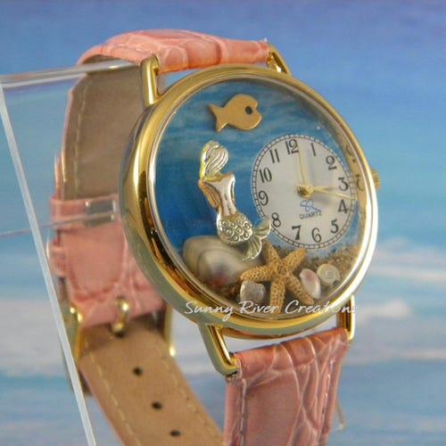 Mermaid Watch With Sand Shells Starfish and a Fish Ocean - Etsy