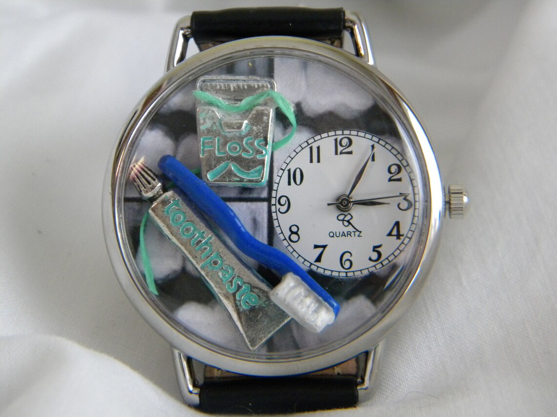 Dentist or Dental Hygienist Watch With Floss Toothbrush and - Etsy