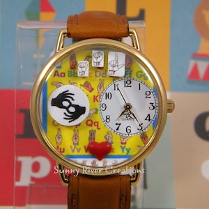 American Sign Language Interpreter Watch or I Love You ASL Watch, Gift ...
