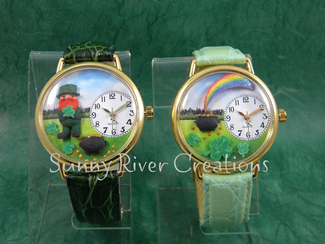 St Patrick's Day Watches With Leprechaun, Pot of Gold, Rainbow ...