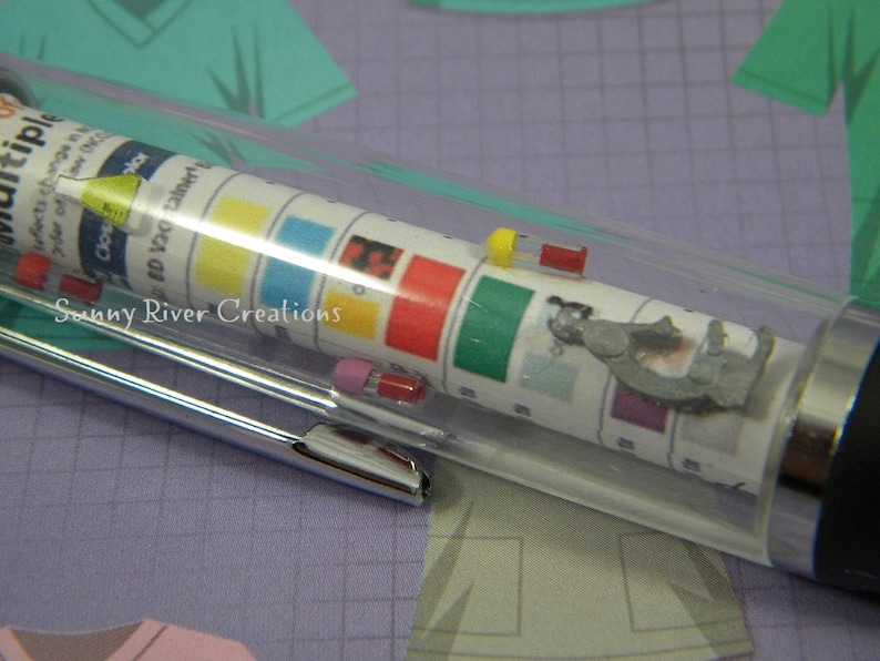 Laboratory Scientist Pen With Microscope Vials and Beaker, Technician ...