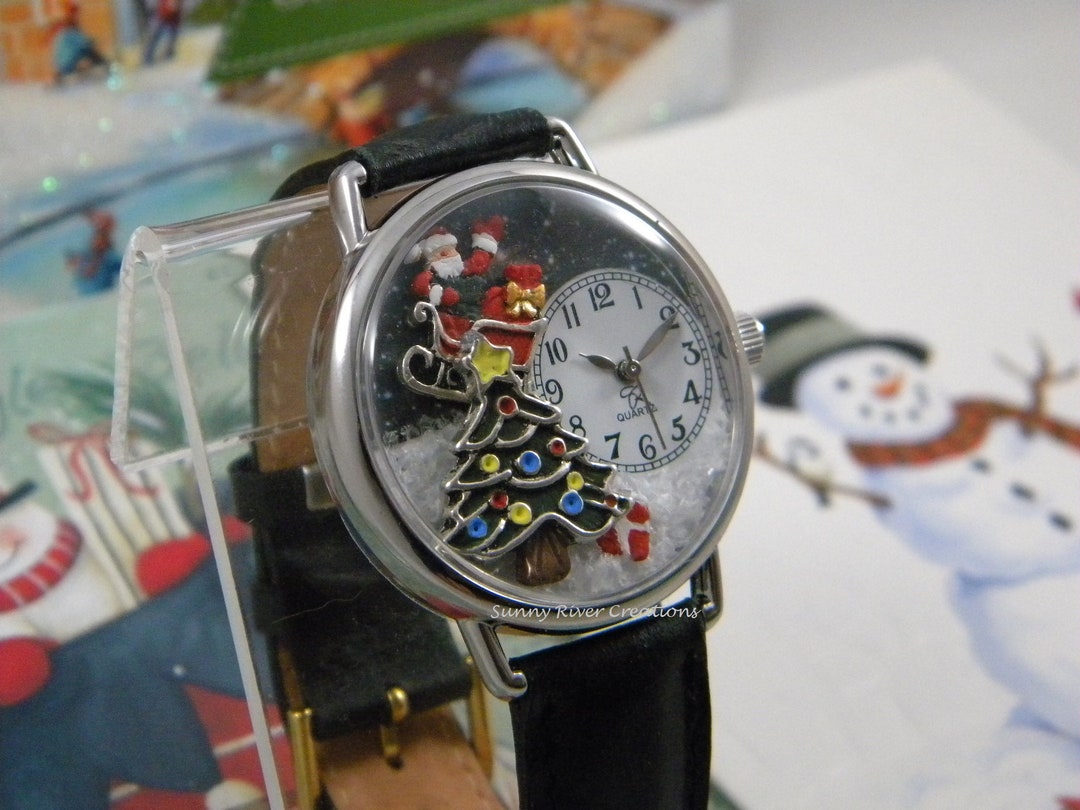 Christmas Watch With Santa, Sleigh and Tree, Snow, Winter, Gift ...