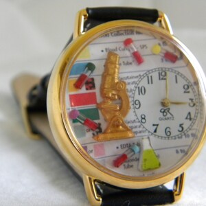 Laboratory Scientist Watch With Vials, Microscope, Beaker, Order of ...