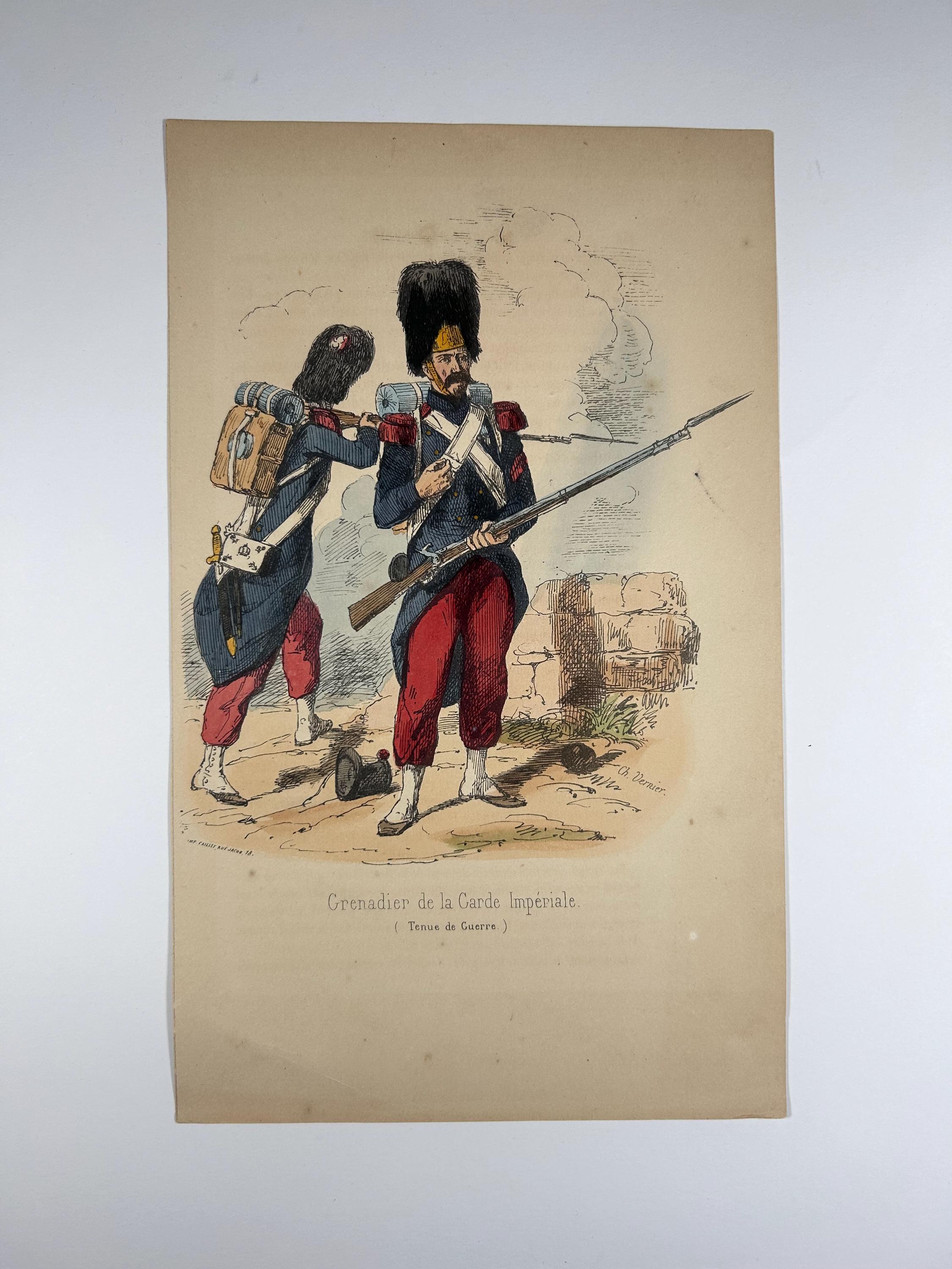 Grenadier De La Garde Imperiale, Armées Françaises, Color Lithograph ...