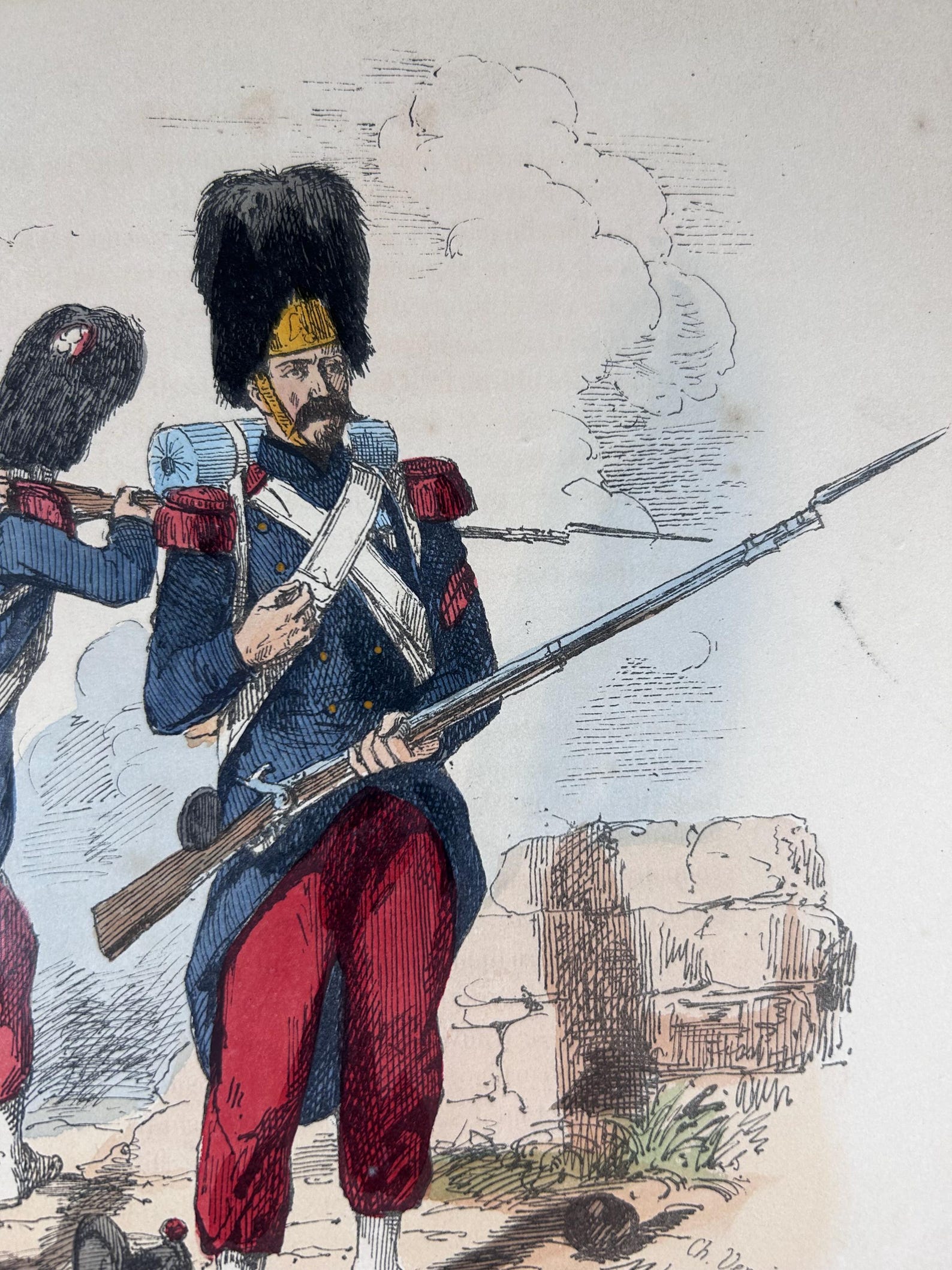 Grenadier De La Garde Imperiale, Armées Françaises, Color Lithograph ...