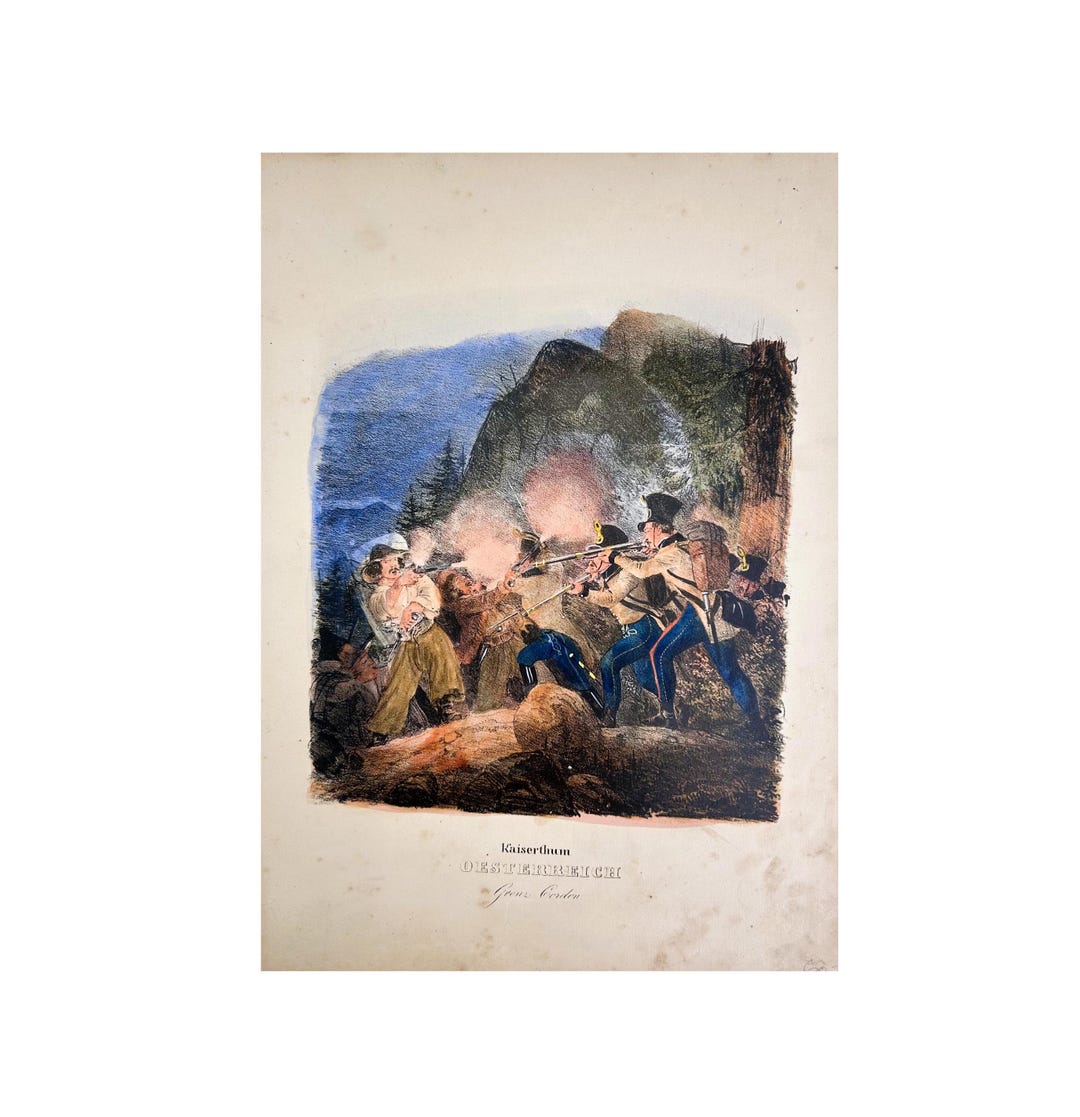 Hand-colored Color Lithograph. Uniforms of the German Federal Army by ...