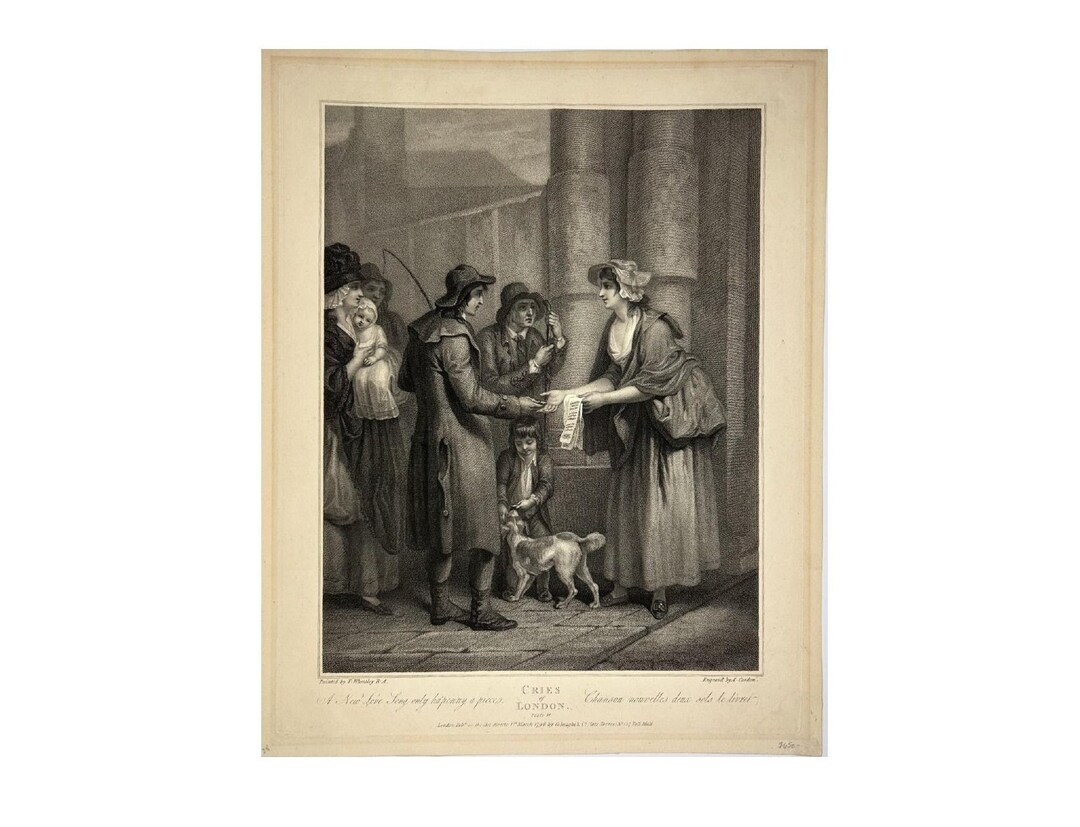 Old Chairs to Mend. Cries of London. Plate 10. Engraving, england, 1795 ...