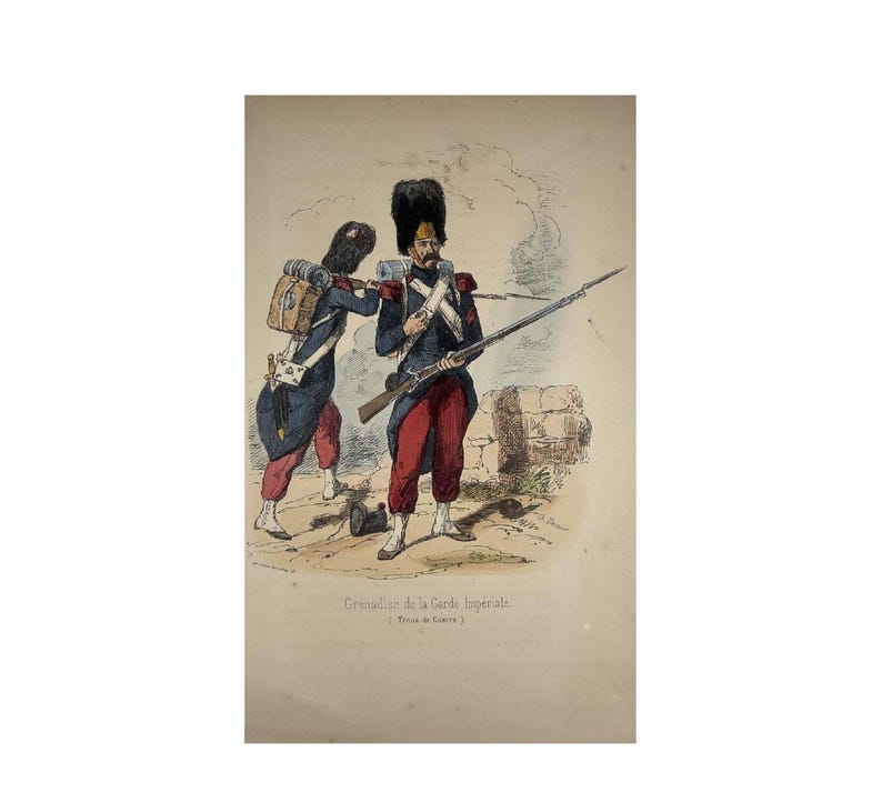 Grenadier De La Garde Imperiale, Armées Françaises, Color Lithograph ...