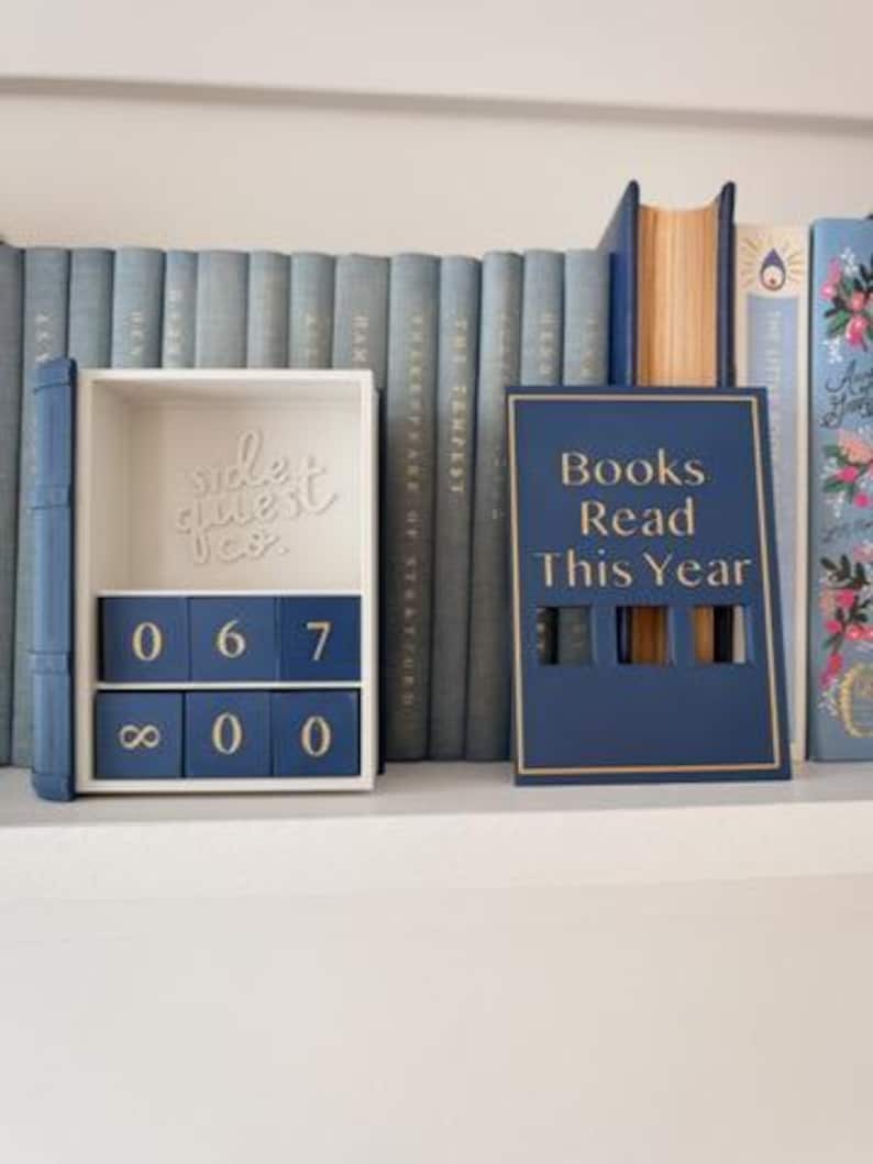 Book Tracker: 3D Printed Reading Journal With Number Blocks - Etsy