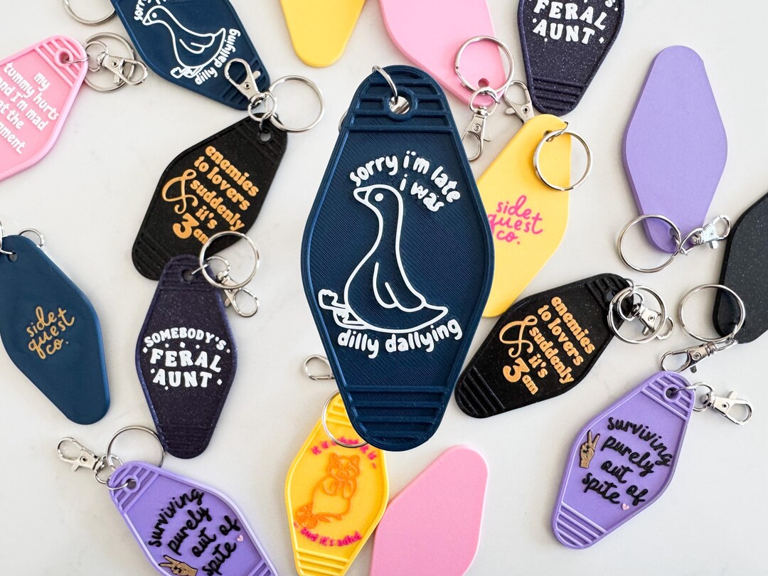 Retro Motel Keychain | 3D Printed Keychain| Cute Motel Keychains ...