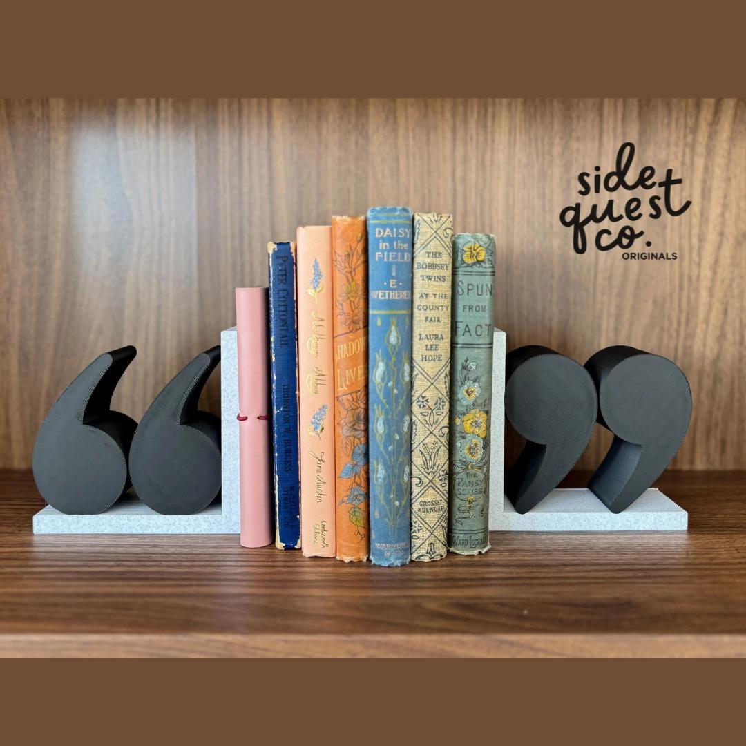 Quotation Mark Bookends: Modern Library Decor - Etsy