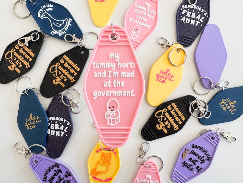 Retro Motel Keychain: Funny 3D Printed Keychain - Etsy